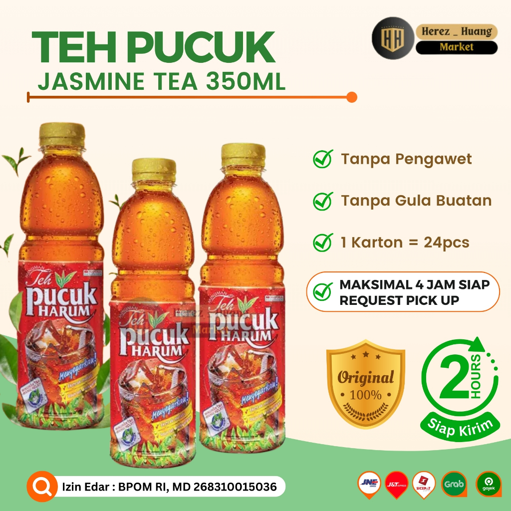 Jual TEH PUCUK HARUM JASMINE TEA 350ml, Minuman Teh 1 Dus / 1 Karton ...