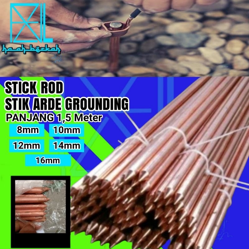 Jual Stick Rod / Stik Arde Grounding Penangkal Petir panjang 1,5meter ...