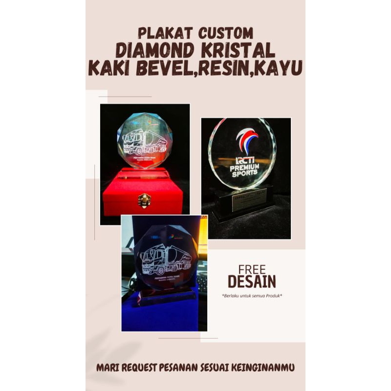 Jual Custom plakat resin model kristal souvernir penghargaan pajangan ...