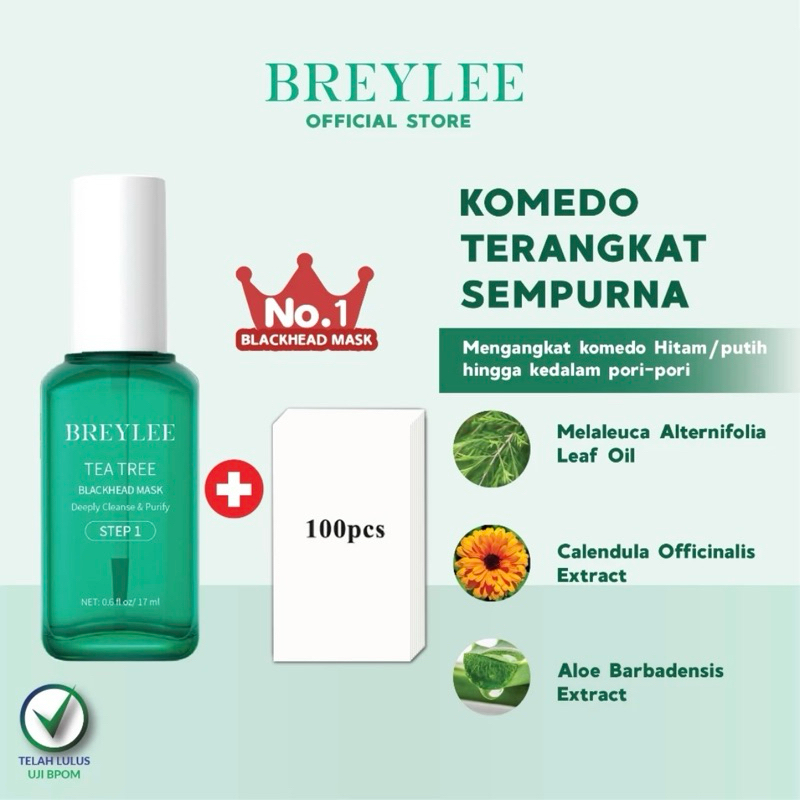 Jual BREYLEE Tea Tree Blackhead Mask | Masker komedo 17ml | Shopee ...
