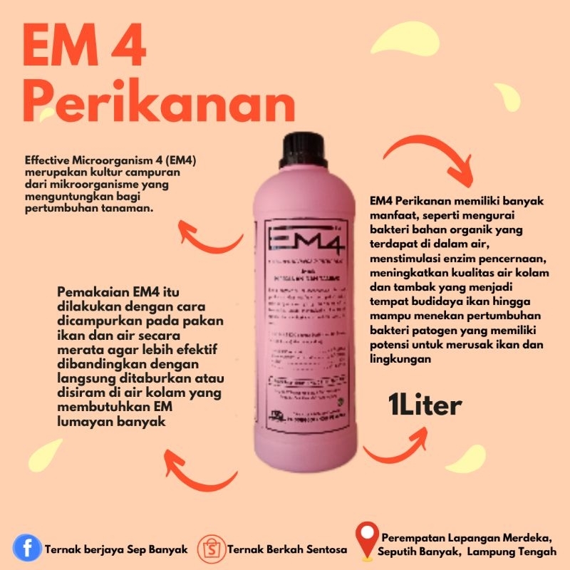 Jual EM4 PERIKANAN effective mikroorganisme - 1 Liter | Shopee Indonesia