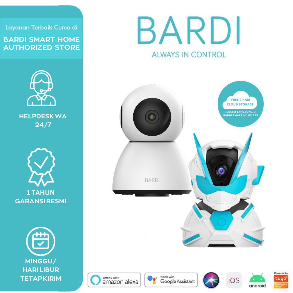 Jual BARDI CCTV Indoor PTZ / Bardion Smart IP Camera 1080p 360° View ...
