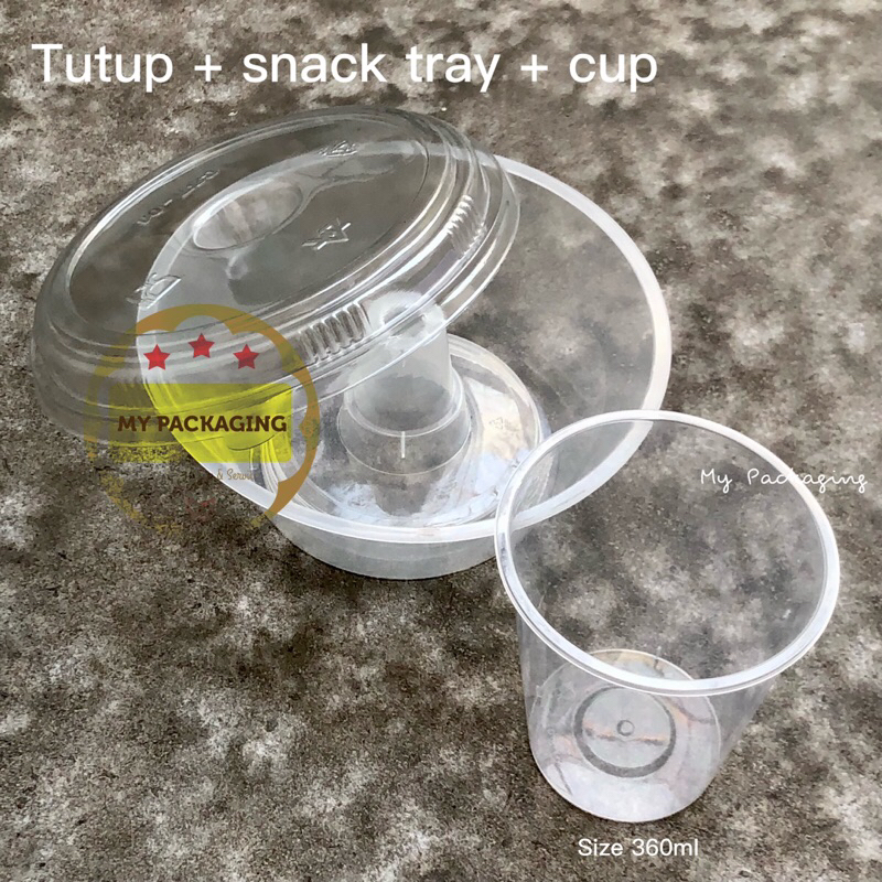 Jual Paket lengkap - Snack Tray + Tutupnya + Gelas PP injection (25set ...