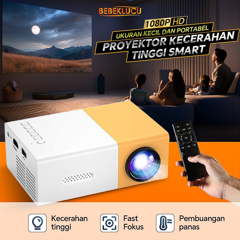 Jual bebeklucu Proyektor Mini YG300 Proyektor Mini 4K HD Bluetooth Smart 1080HD Pesta Film ...