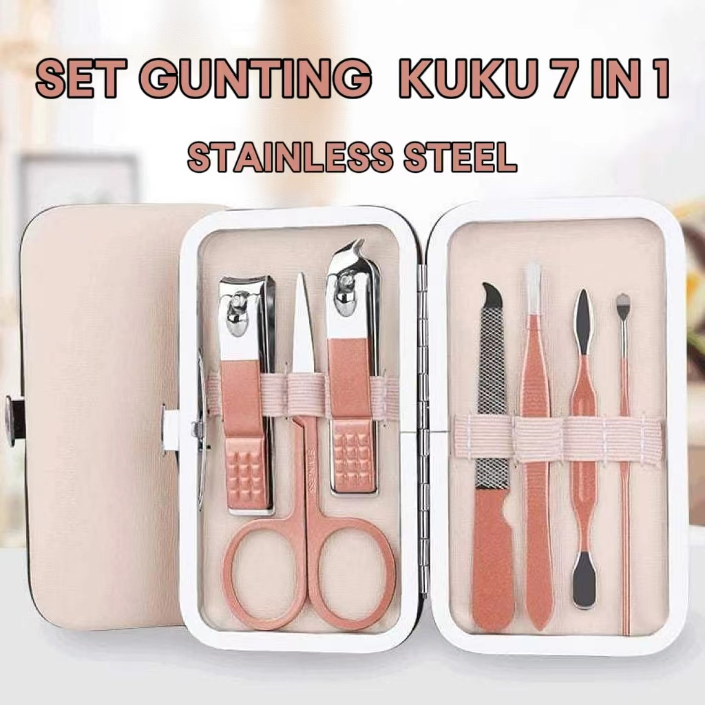 Jual SET GUNTING KUKU 7 IN 1 Stainless steel - Manicure Pedicure Set ...