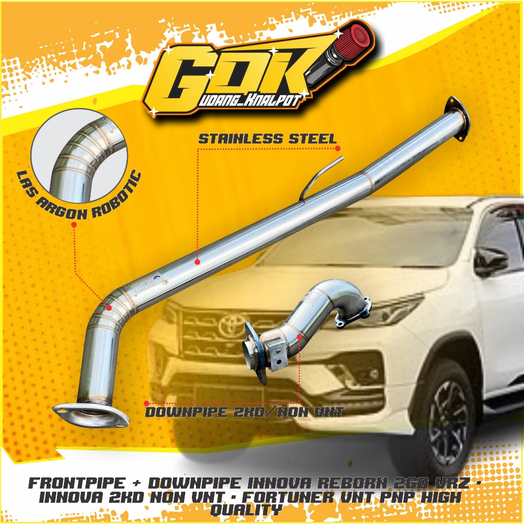 Jual FRONTPIPE + DOWNPIPE INNOVA REBORN 2GD/VRZ - INNOVA 2KD/NON VNT ...