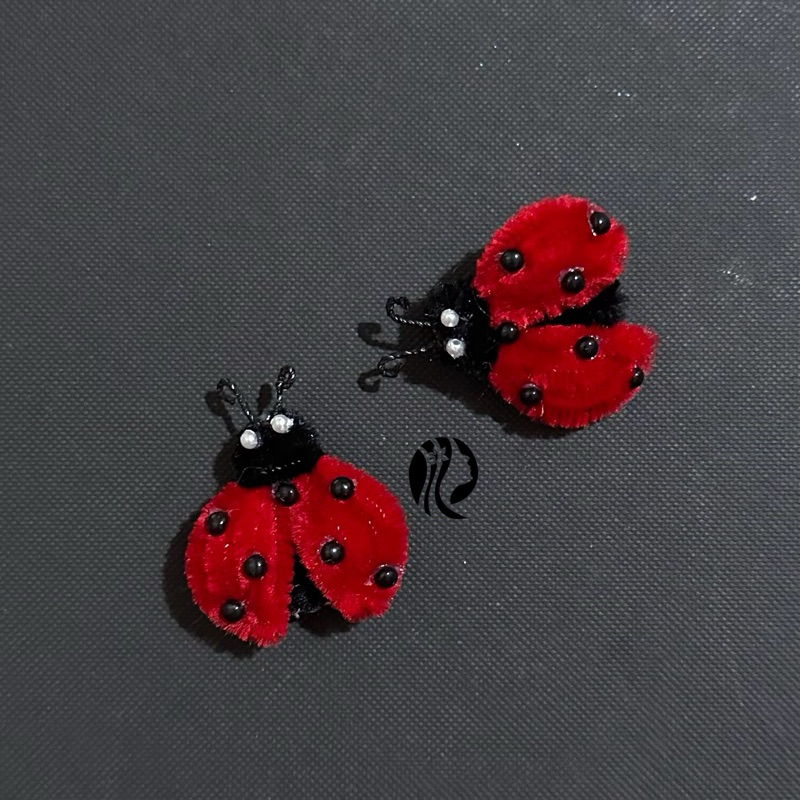 Jual jepit rambut anak kepik ladybug kawat bulu pipe cleaner | Shopee ...