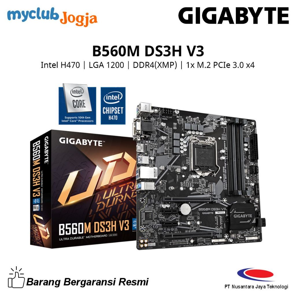 Jual GIGABYTE B560M DS3H V3 | Motherboard Intel H470 | LGA 1200 | 4x ...