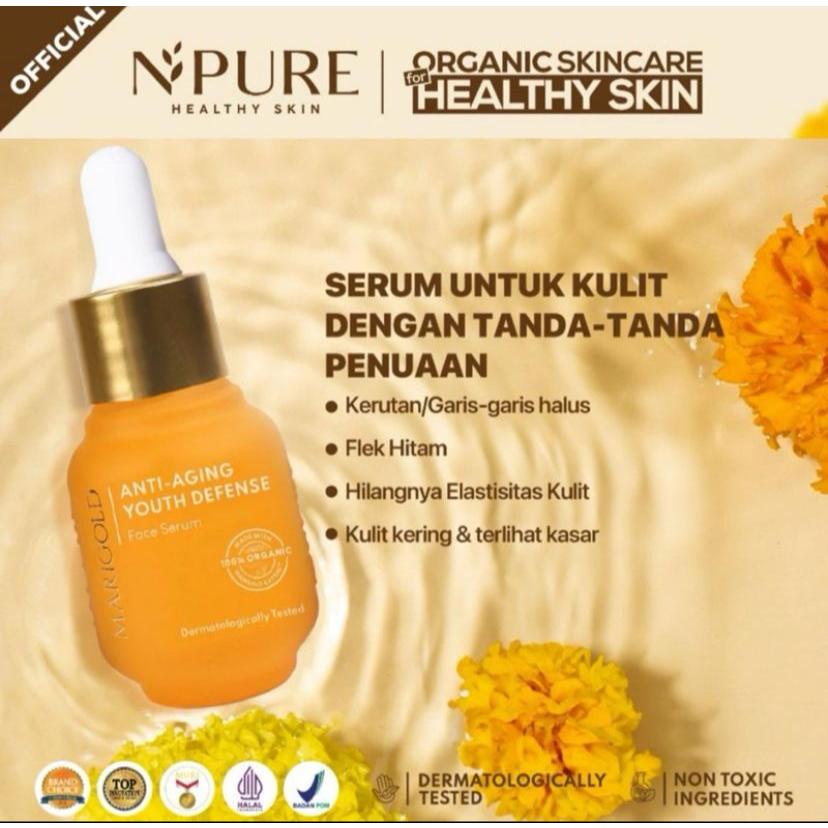 Jual NPURE MARIGOLD ANTI-AGING YOUTH DEFENSE FACE SERUM 20ML | Shopee ...