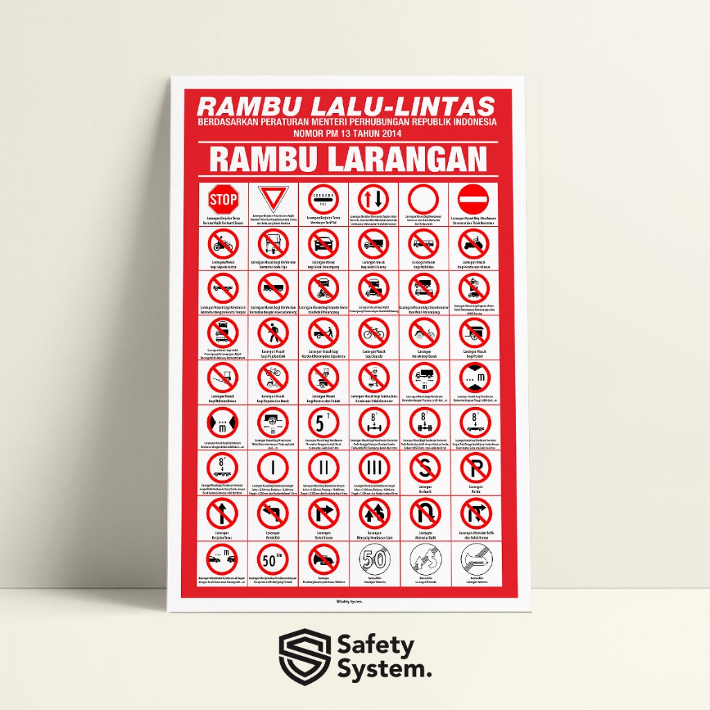 Jual Poster K3 Keselamatan Kerja Safety Rambu Lalu-lintas Traffic ...