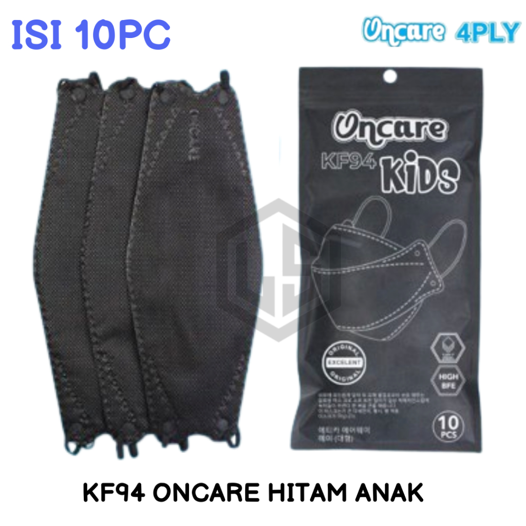 Jual Masker KF94 Oncare Anak Face Mask isi 10pc KF94 Oncare Hitam Putih ...