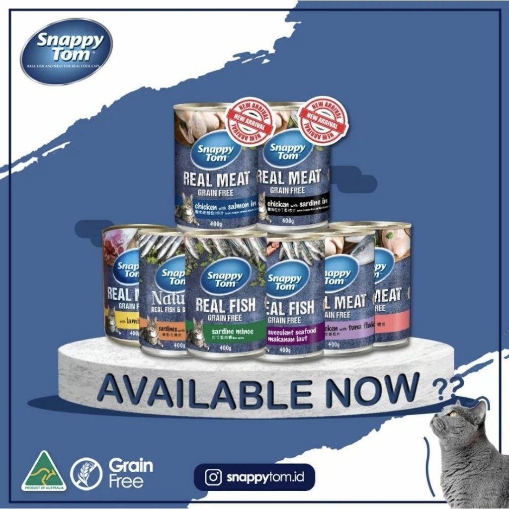 Jual SNAPPY TOM PREMIUM WET FOOD CANNED 400GR DAN 150GR | MAKANAN ...