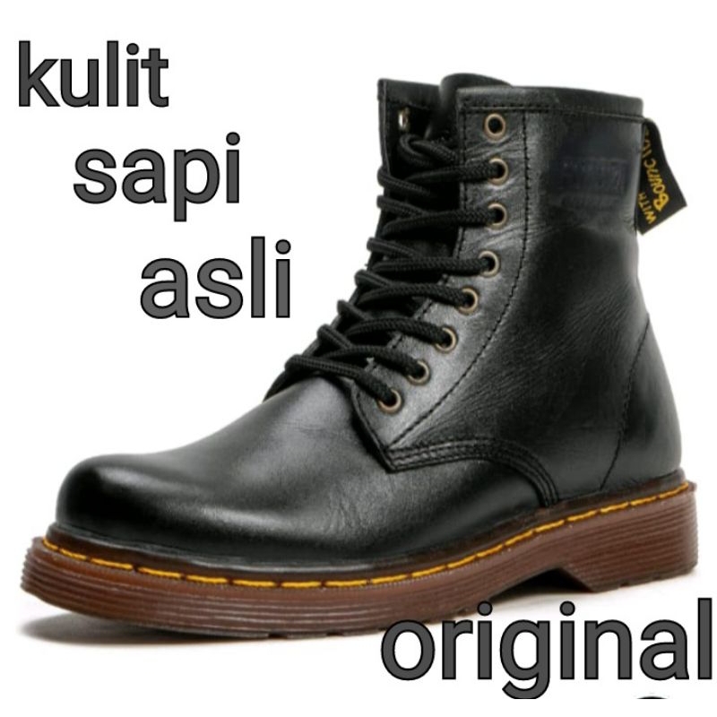 Jual sepatu boot pria boots casual kulit sapi asli dockmart like dr ...