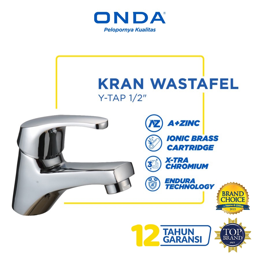Jual ONDA Kran Air Wastafel Kamar Mandi Cuci Tangan Tanam Kaku Anti Bocor Y-TAP 1/2" | Shopee ...
