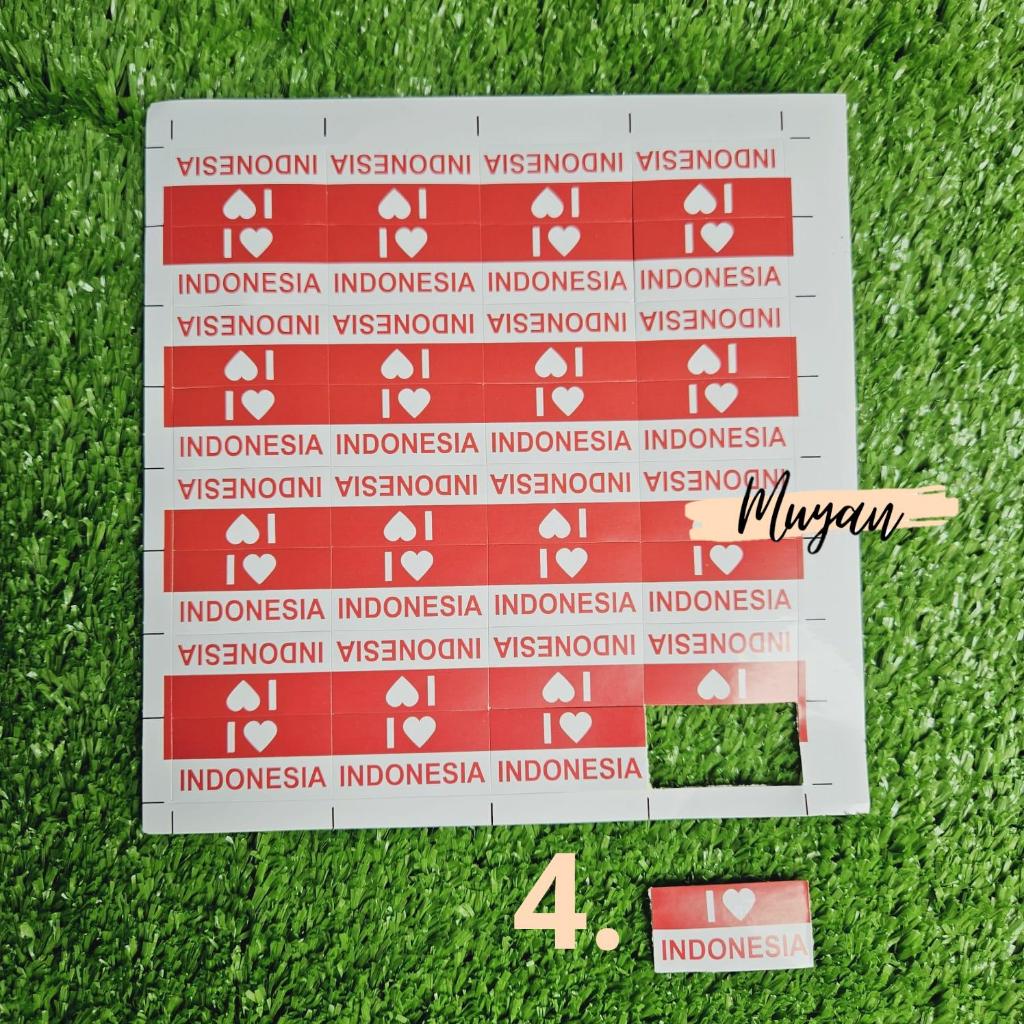 Jual Sticker Pipi I Love Indonesia 1 Lembar 32 Pcs / Sticker Pipi 17 ...