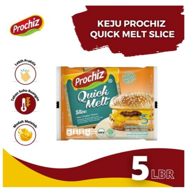 Jual Keju Prochiz Quick Melt Slices isi 5 Lembar - Gosend Grab Only ...