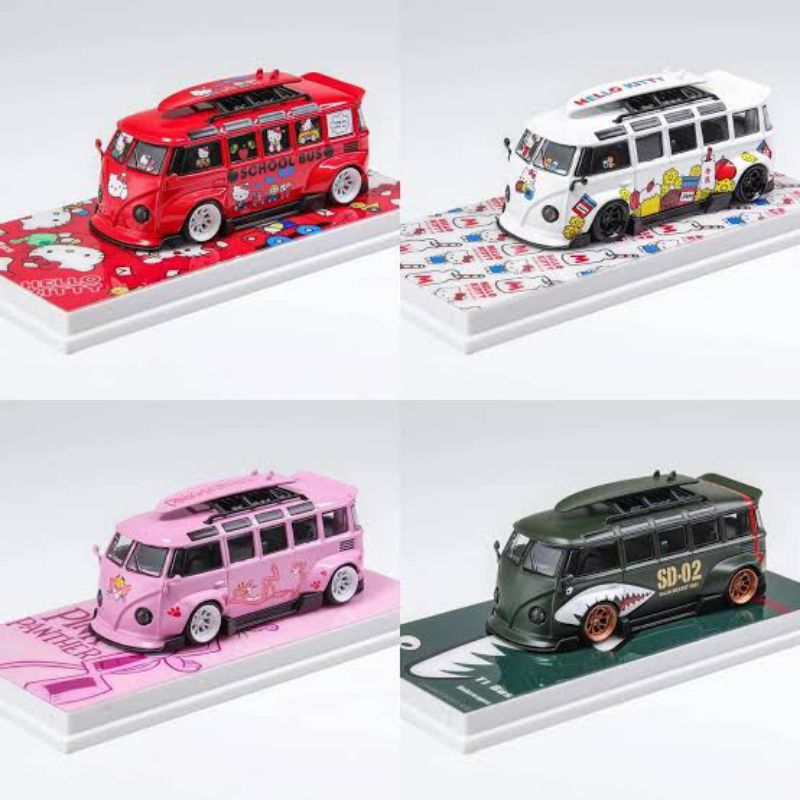 Jual Flame Models 1:64 Volkswagen VW T1 Kombi Hello Kitty Panel bus ...