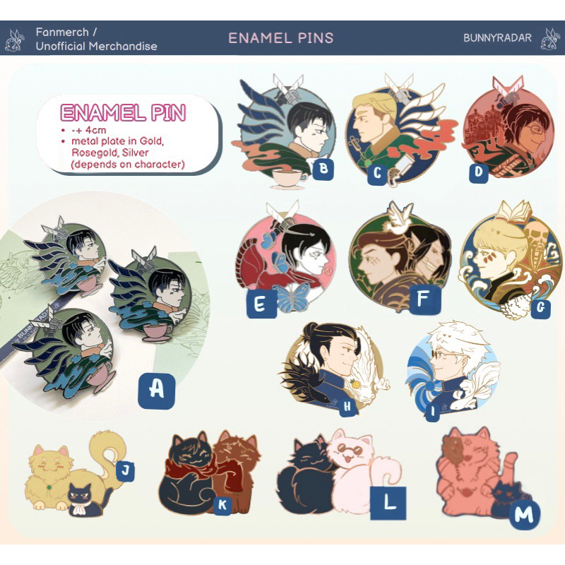 Jual Enamel pin Erwin Levi Attack on Titan || Enamel pins Eruri Eremika ...
