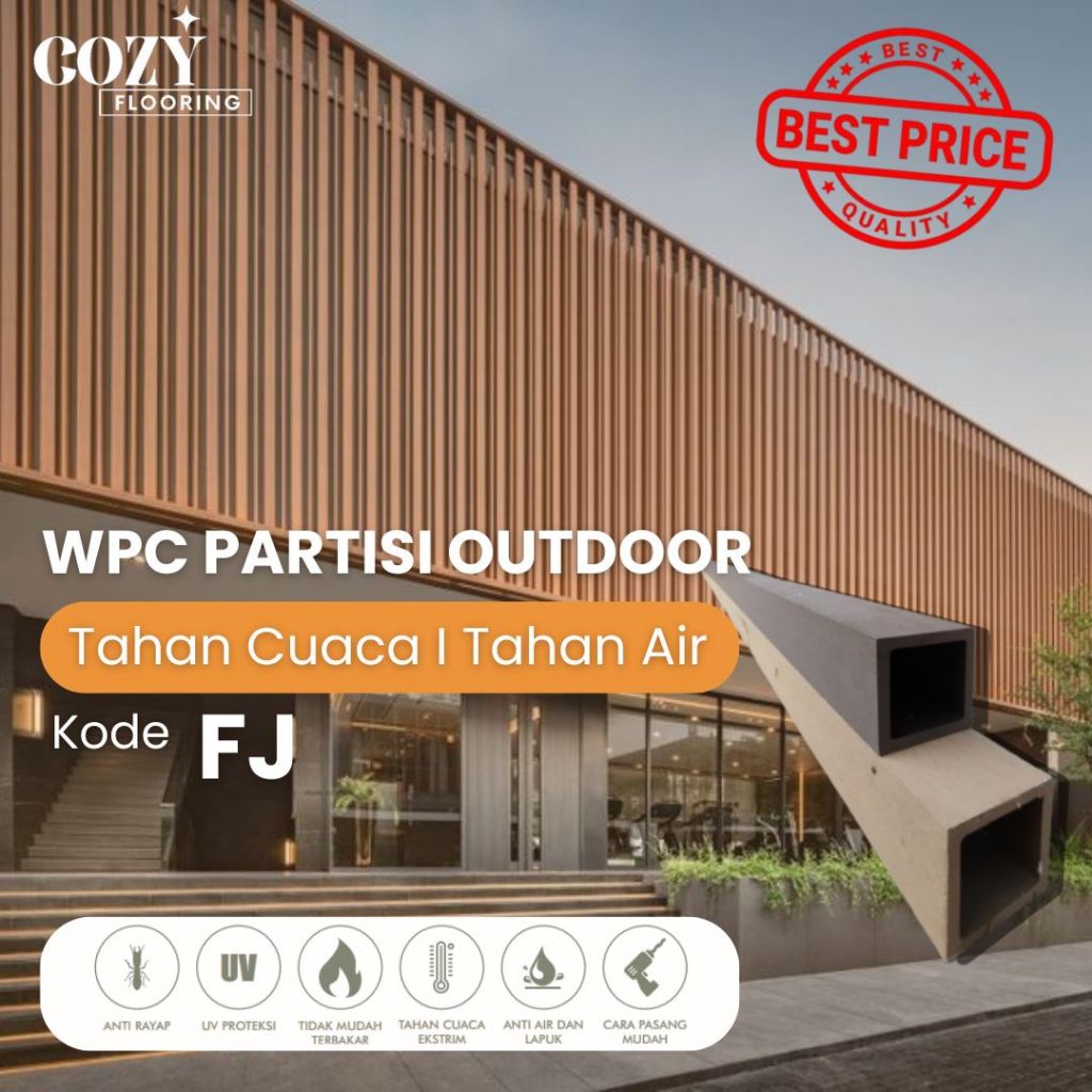 Jual WPC Partisi/kisi-kisi outdoor I Panjang 2,9m per batang | Shopee ...