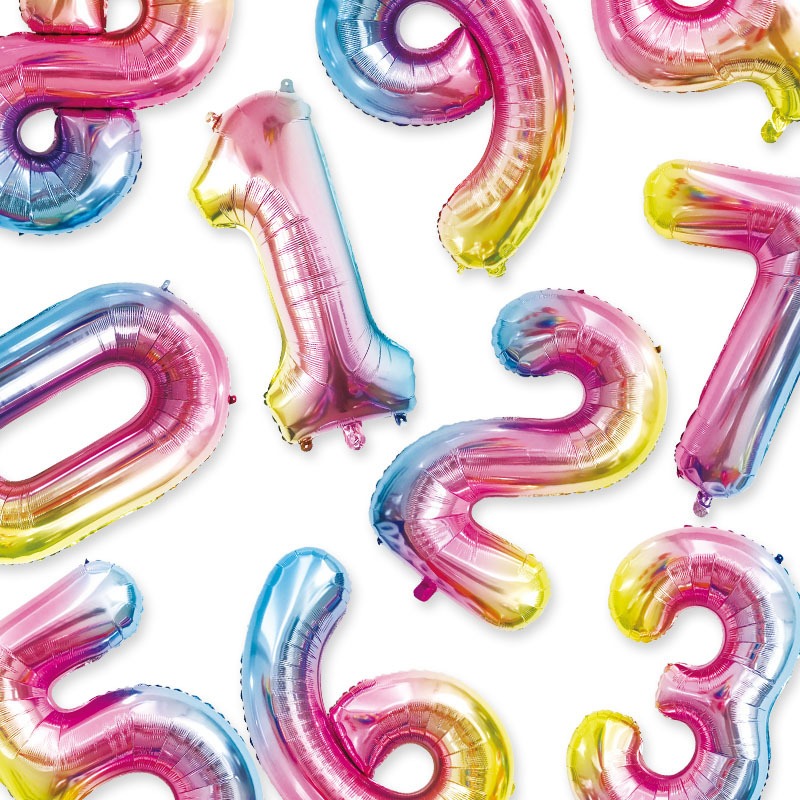 Jual Balon Foil Angka Rainbow 80 CM Jumbo harga Satuan | Shopee Indonesia