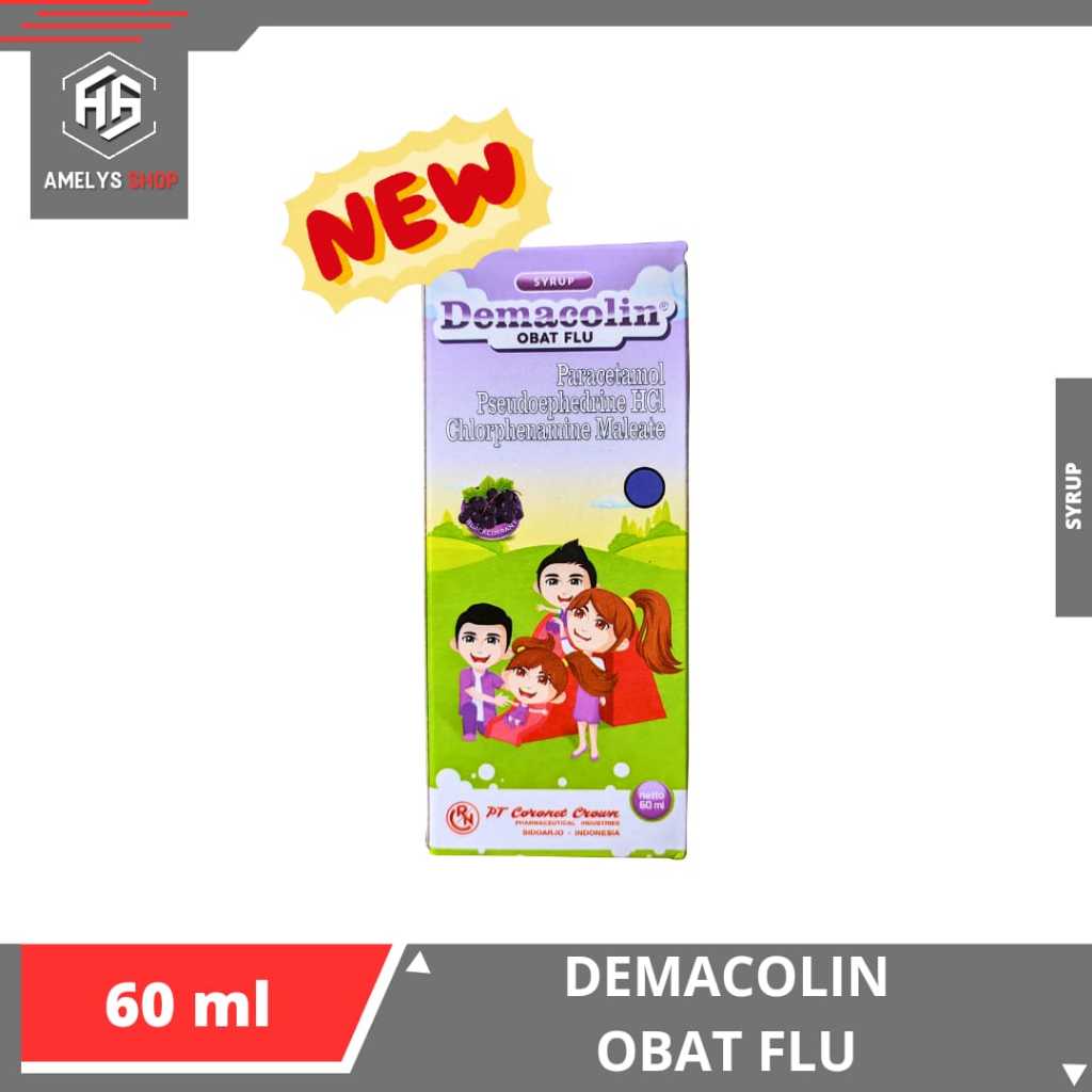 Jual Demacolin Obat Flu Syrup 60ml Rasa Blackcurrant Baru | Shopee ...