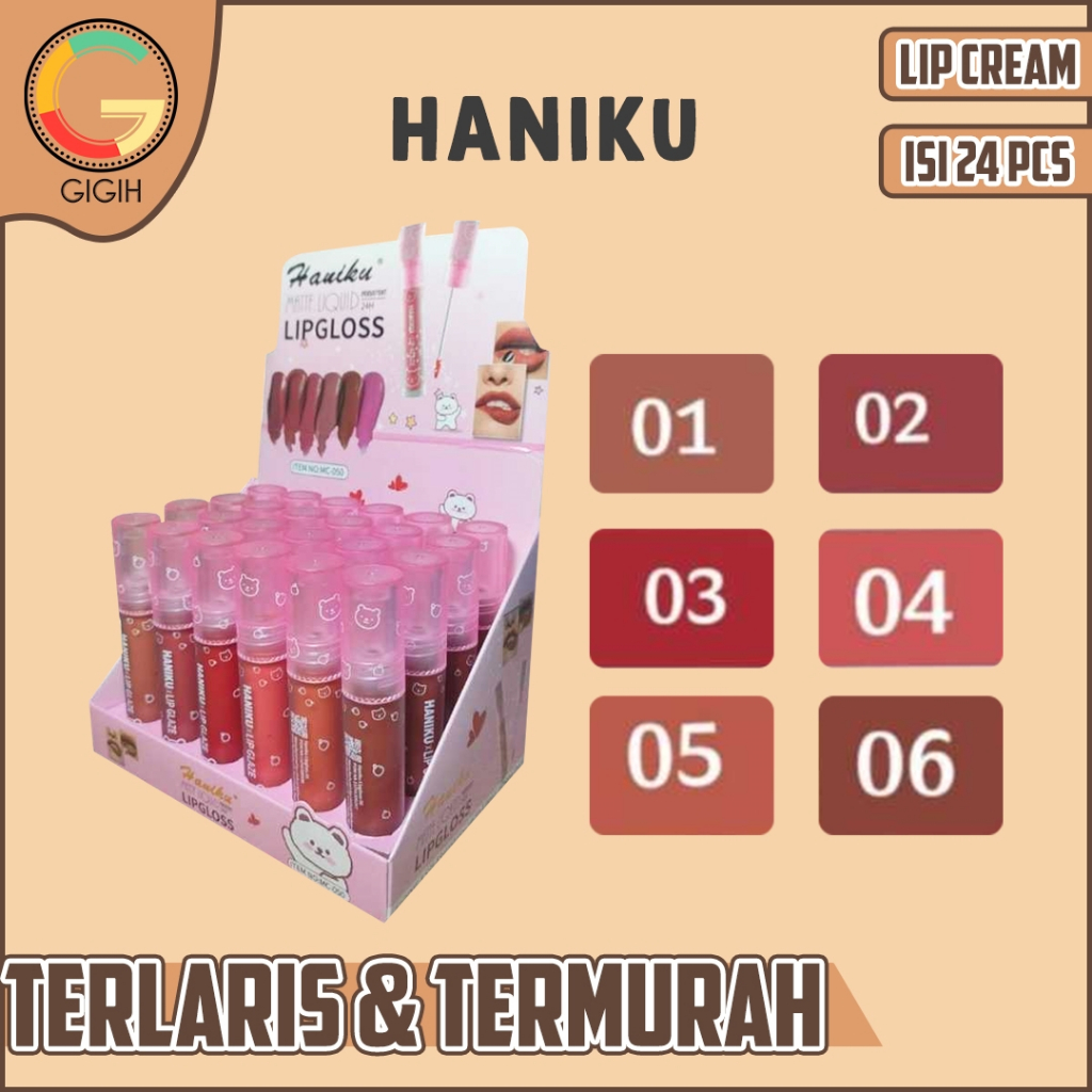 Jual HANIKU MATTE LIPCREAM ( HARGA PER BOX ISI 24PCS ) | Shopee Indonesia