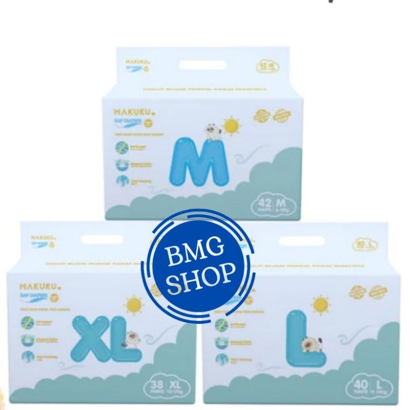 Jual MAKUKU SAP Diapers Comfort Fit Jumbo Pack M42 L40 XL38 Diapers ...