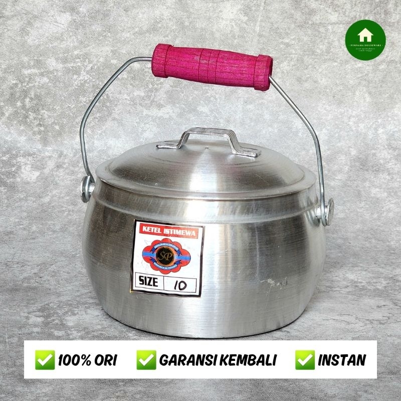Jual Ketel Istimewa Aluminium Super Merah SP Ukuran 10 Gagang Kayu ...