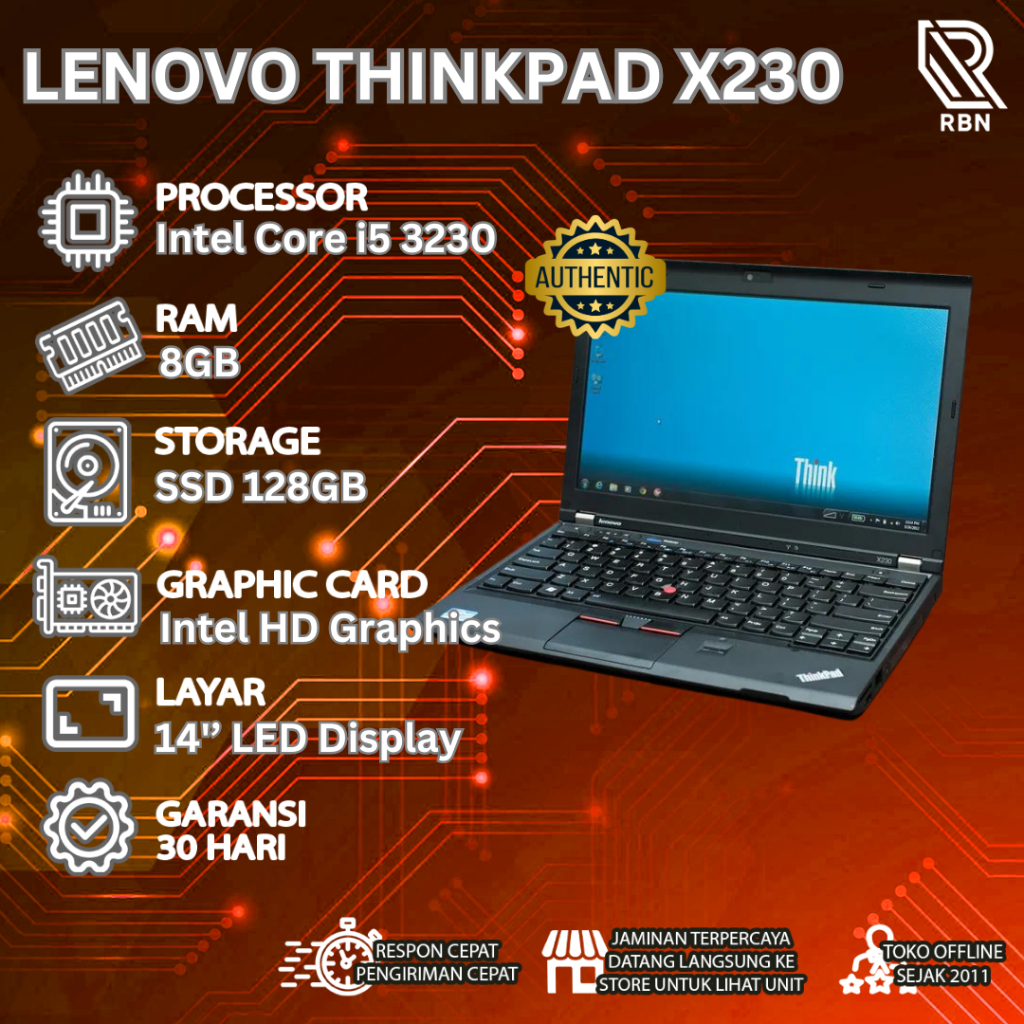 Jual Laptop LENOVO ThinkPad X230 Think Pad i5 Gen 3 RAM 8 GB SSD 128 GB Second Original | Shopee ...