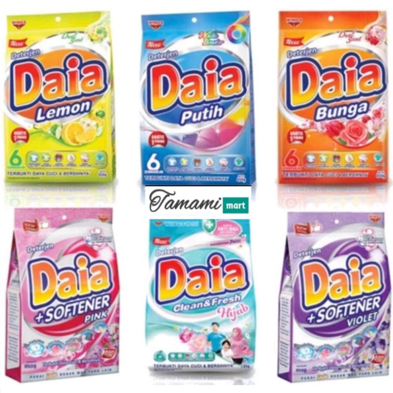 Jual Daia detergent powder 245 gr kemasan 5000 an sabun cuci baju bubuk ...
