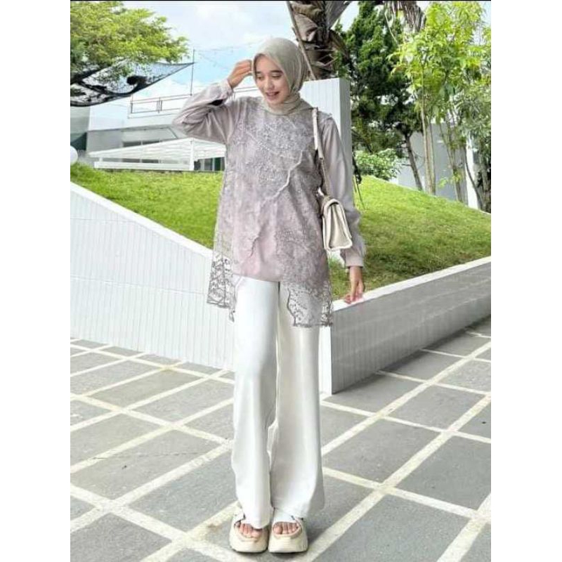 Jual Brokat Blus Double Puring Set Inner Velvet Brukat Kondangan ...