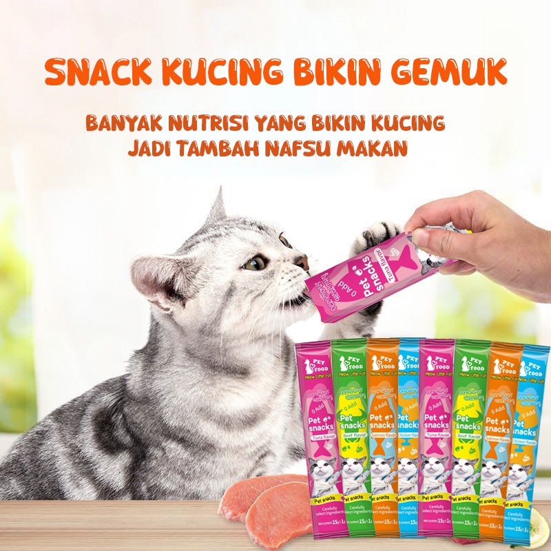 Jual Snack Kucing 15 Gr Creamy Cat Treats Premium Cat Snack Makanan ...