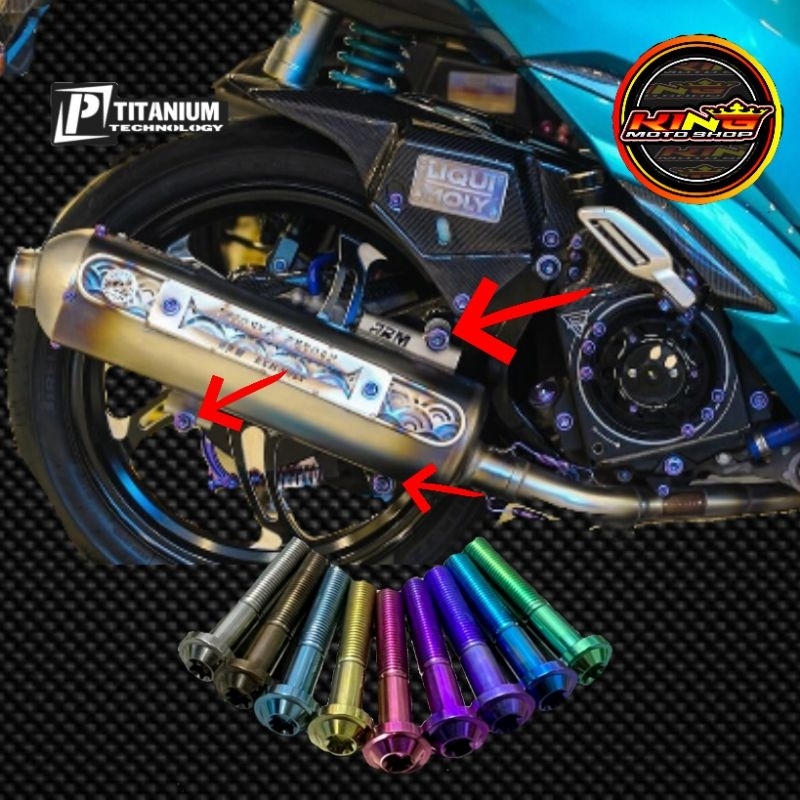 Jual baut titanium knalpot ke arm vario new vario old satu set 3 biji ...
