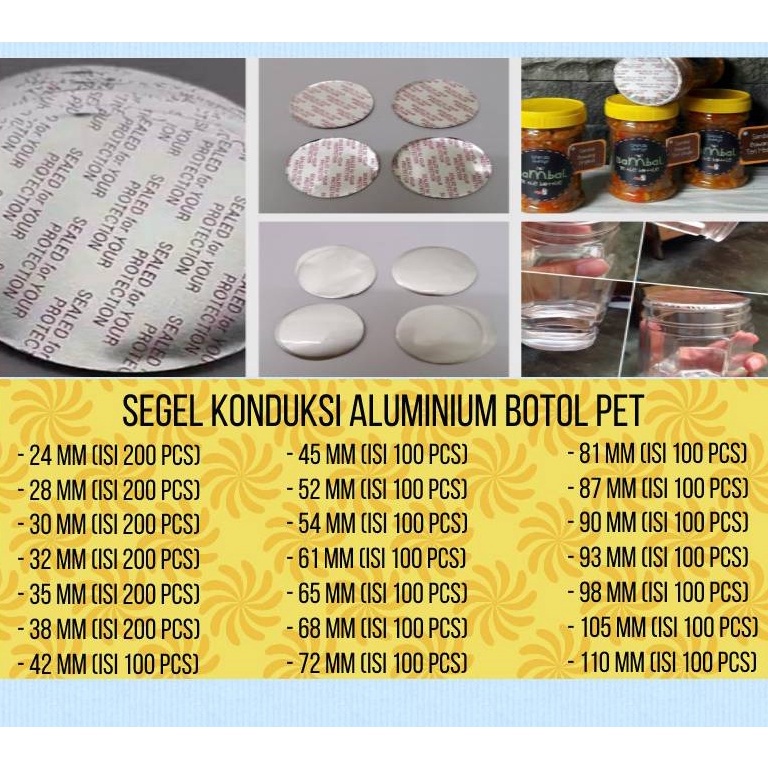 Jual Top Produk Segel Seal Aluminium Foil Untuk Botol PET Botol Sambal ...