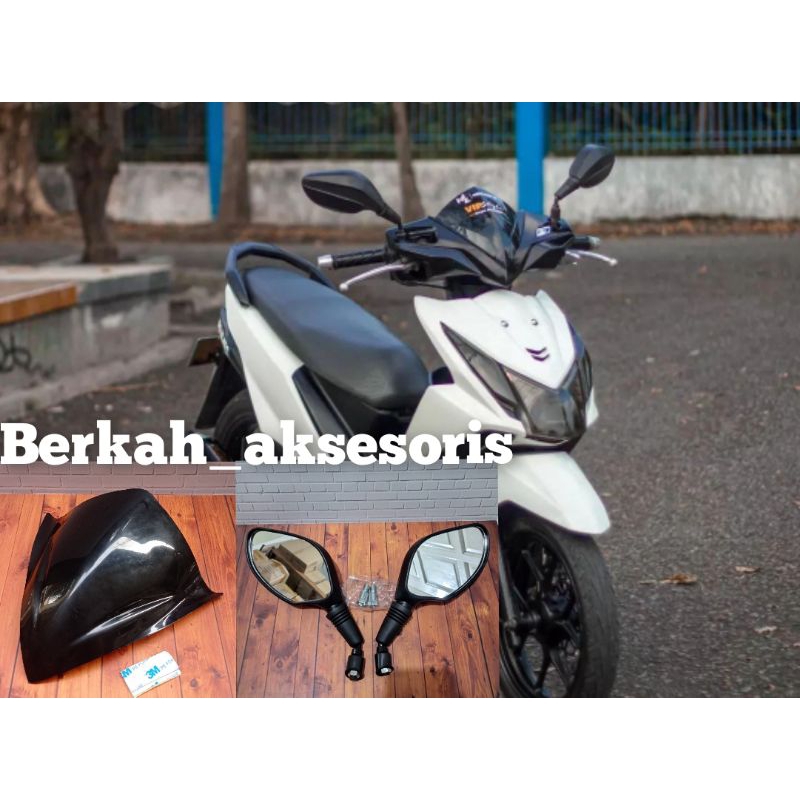 Jual PAKET VISOR BEAT FI INJEKSI PLUS SPION CLICK THAILAND HITAM KILAP ...
