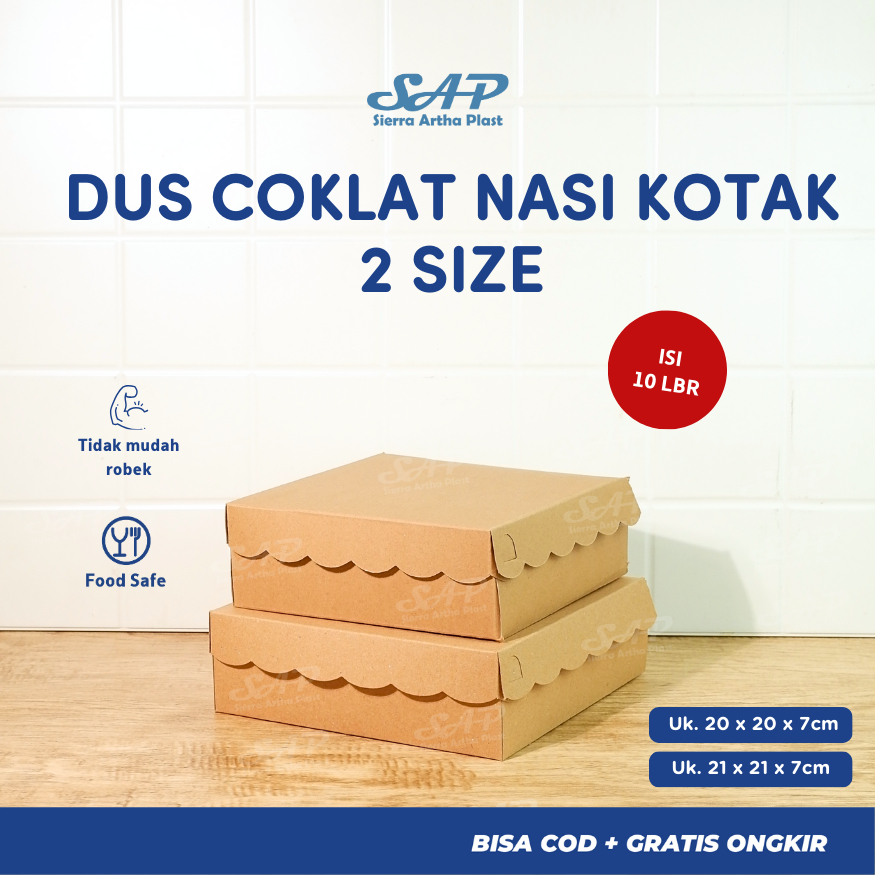 Jual HARGA 10 LEMBAR - ANEKA BOX NASI / BOS KUE WARNA BROWN / ANEKA DOS ...
