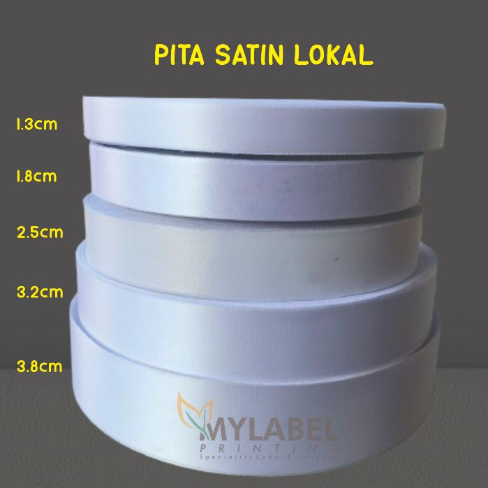 Jual Ready pita satin lokal tipis bahan label satin polos satin polos ...