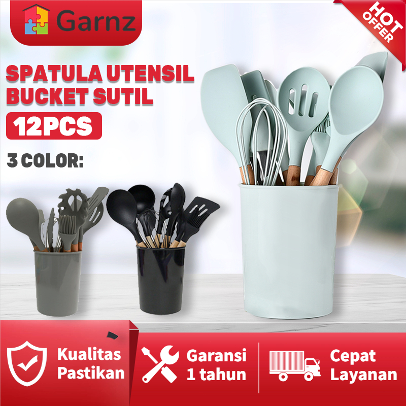 Jual Sillicone Spatula Utensil Set 12 in 1 / Peralatan Masak Goreng ...