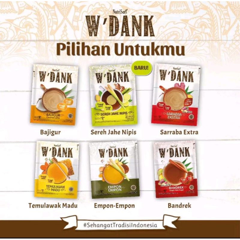 Jual W'DANK Nutrisari Wedang (10 Sachet) W'dank Bajigur / Temulawak ...