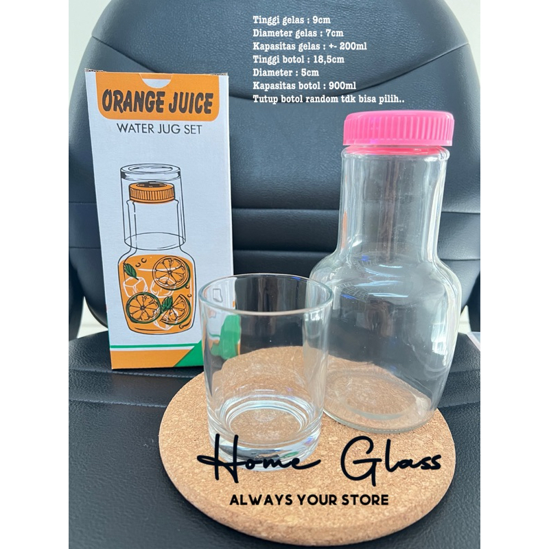 Jual Orange Juice Water Jug/Botol kaca dan Gelas/Infusion botol jug dgn ...