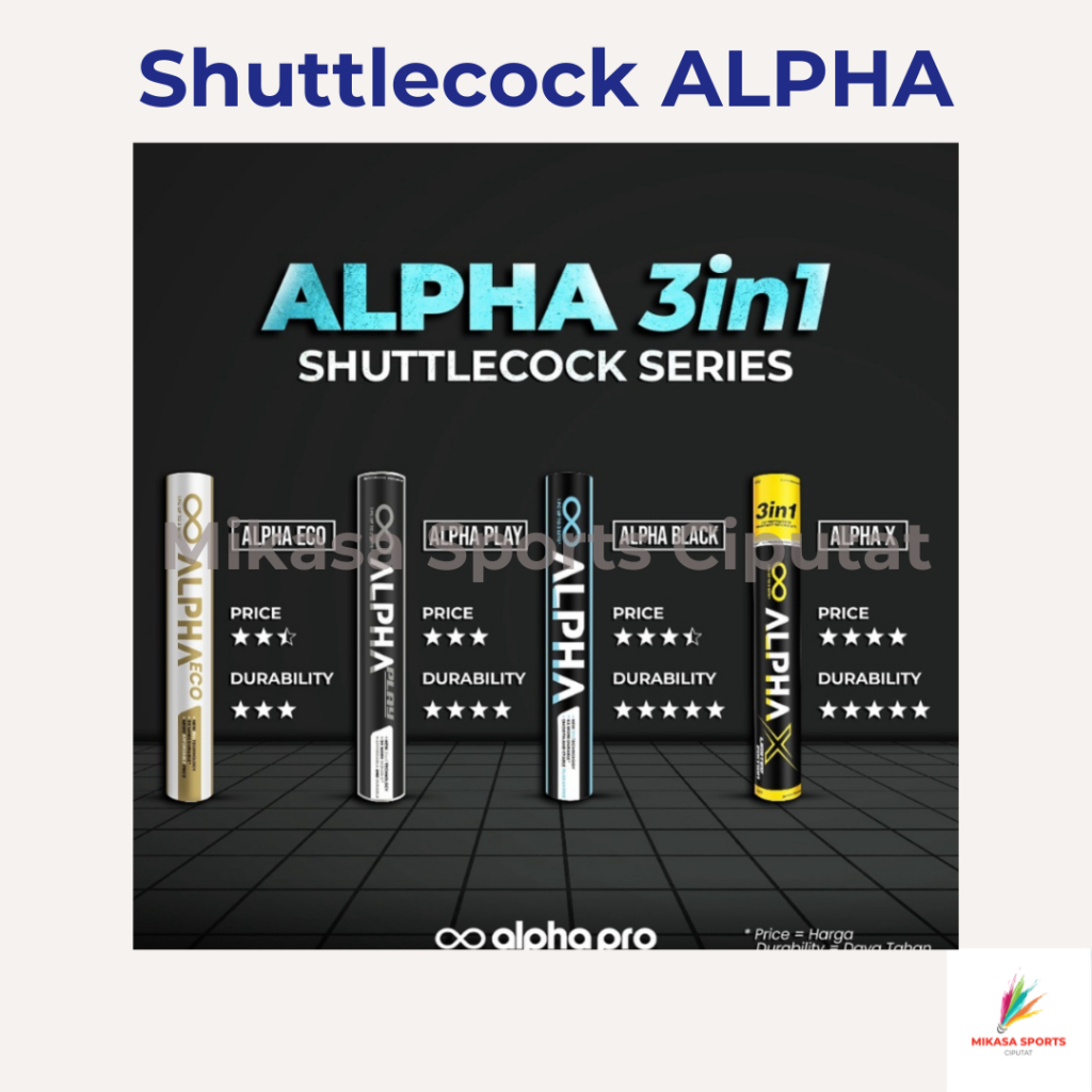 Jual SHUTTLECOCK KOK ALPHA NEW ECO 3 iN1 TECHNOLOGY - ALPHA ECO BLACK ...