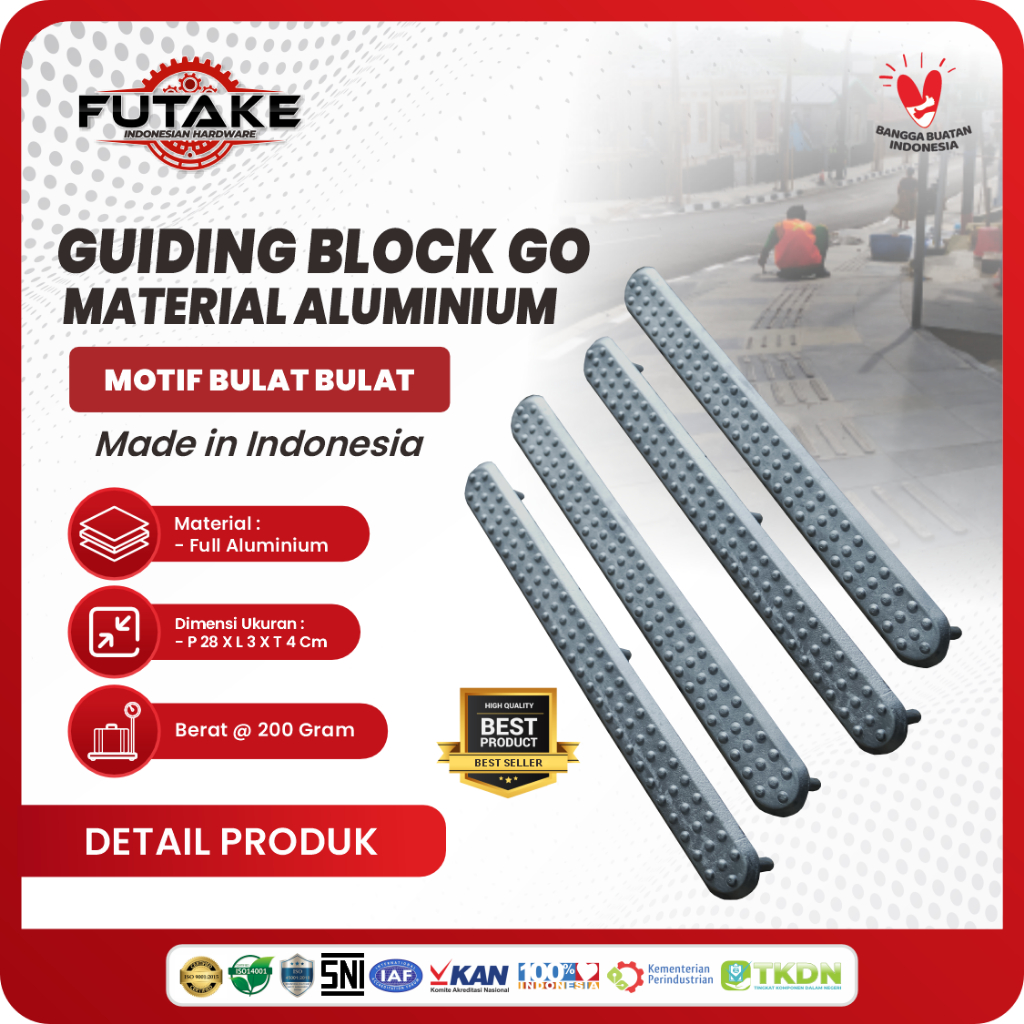 Jual FUTAKE - Guiding Block Alumunium GO Motif Bulat Jalur Pemandu ...