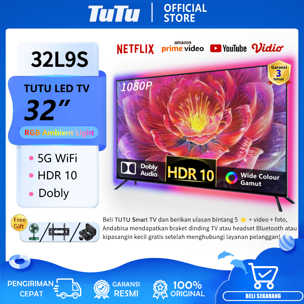 Jual TUTU 32 inch (32L9S) Smart TV-Dolby Audio-Android TV-Youtube-2.4G ...