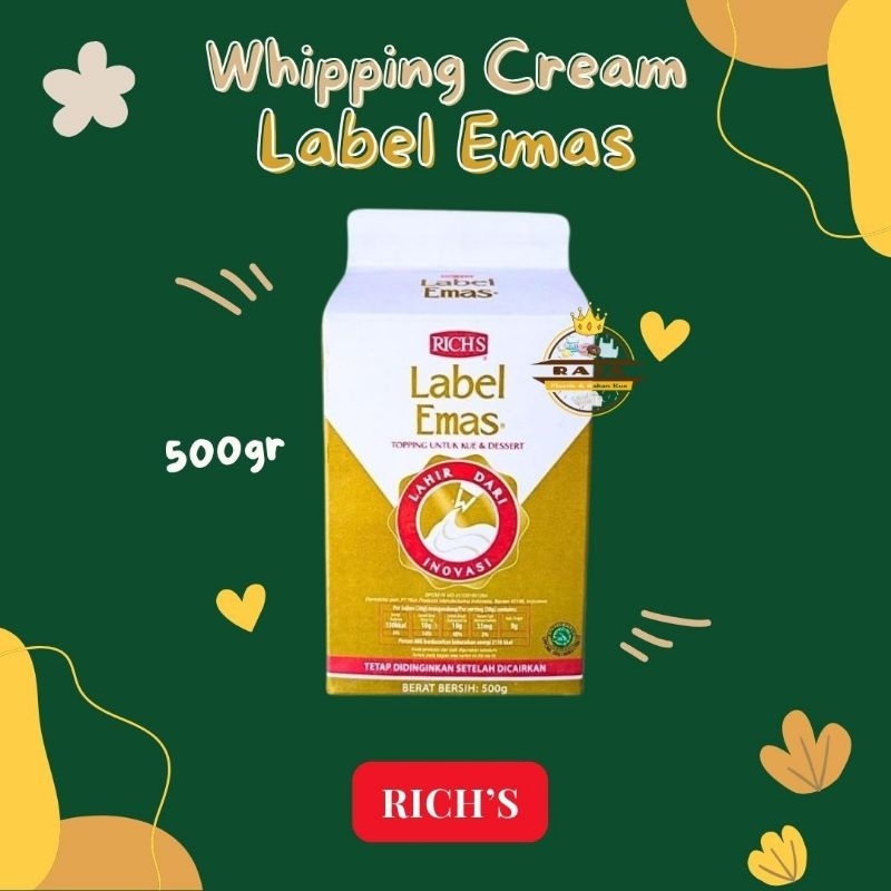 Jual RICH'S Gold Label Whipping Cream Cair 500gr - Instant Only ...