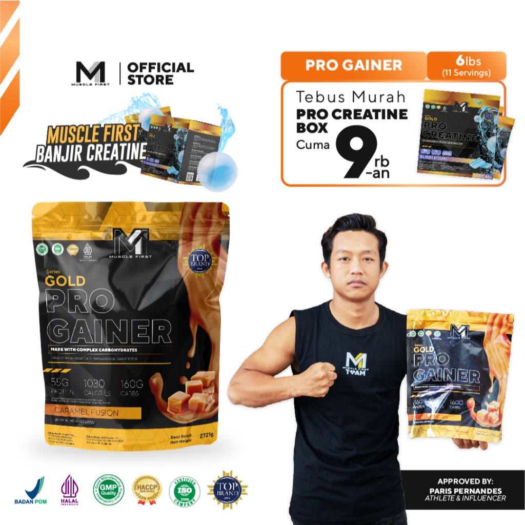 Jual MUSCLE FIRST Pro Gainer 6lbs/2721gr - Mass Gainer Penambah Berat ...