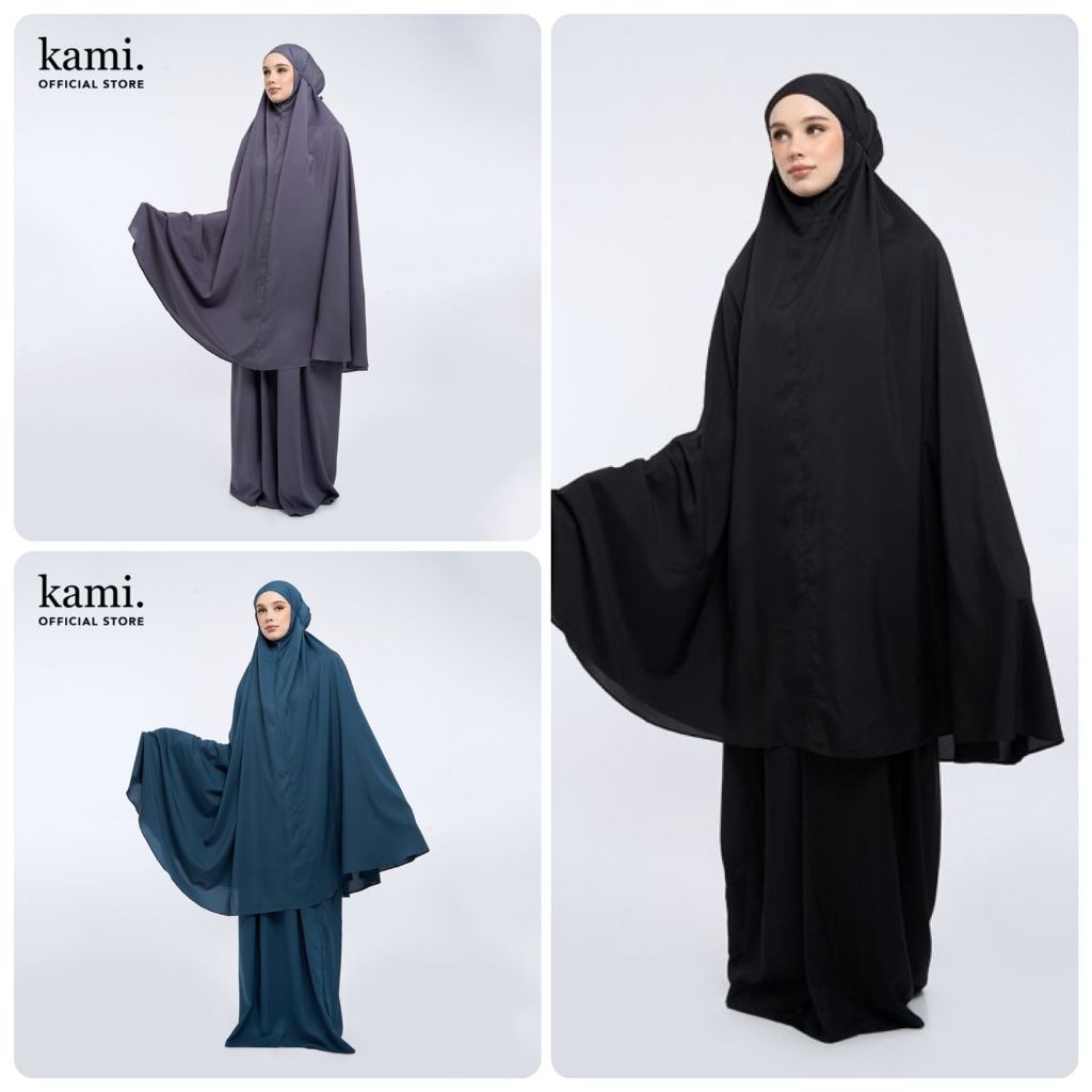 Jual Travel Prayer Set Plain 3 Mukena Dewasa by KAMI | Shopee Indonesia
