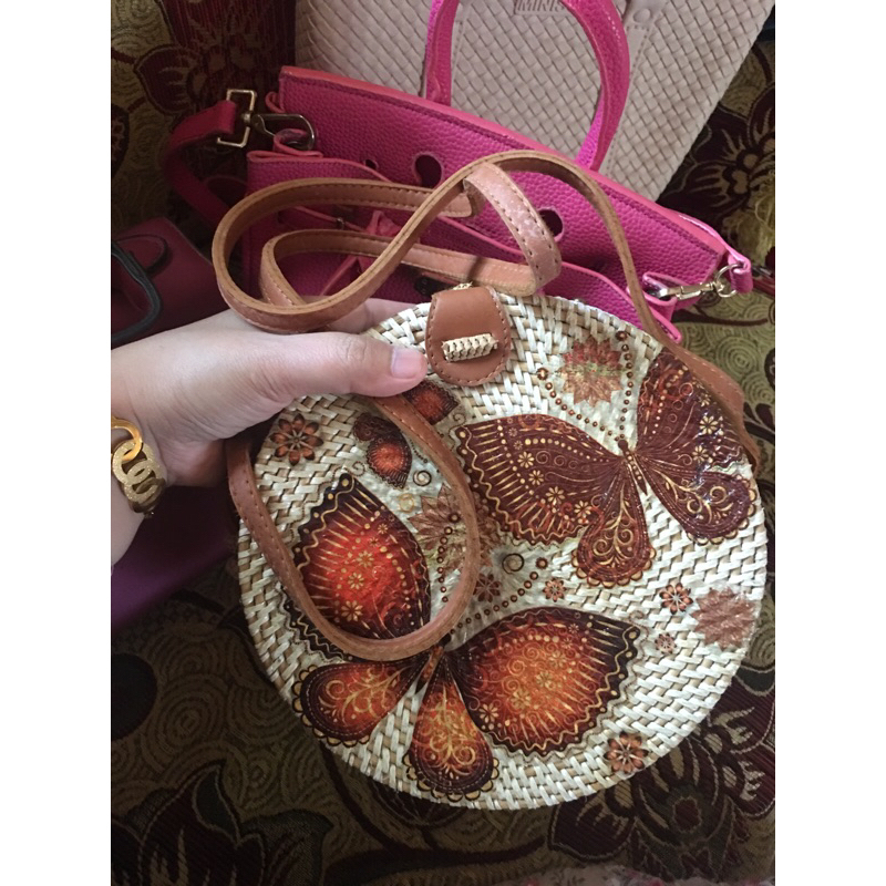 Jual Tas rotan Bali tas rotan asli motiv printer rotan Bali original ...