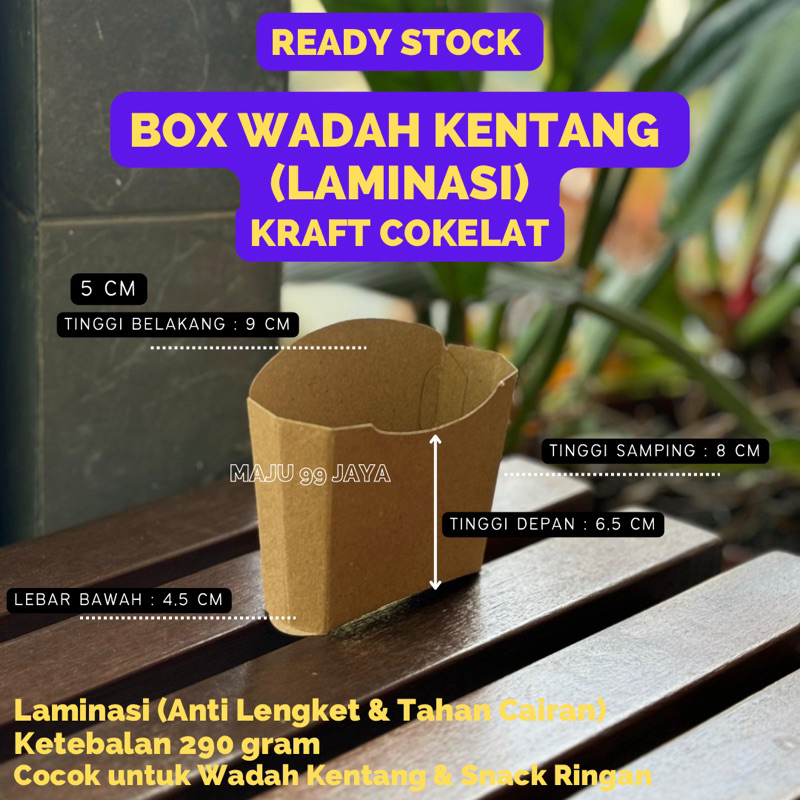 Jual Box Wadah Kentang Laminasi Kraft Cokelat Ketebalan 290 gsm ...