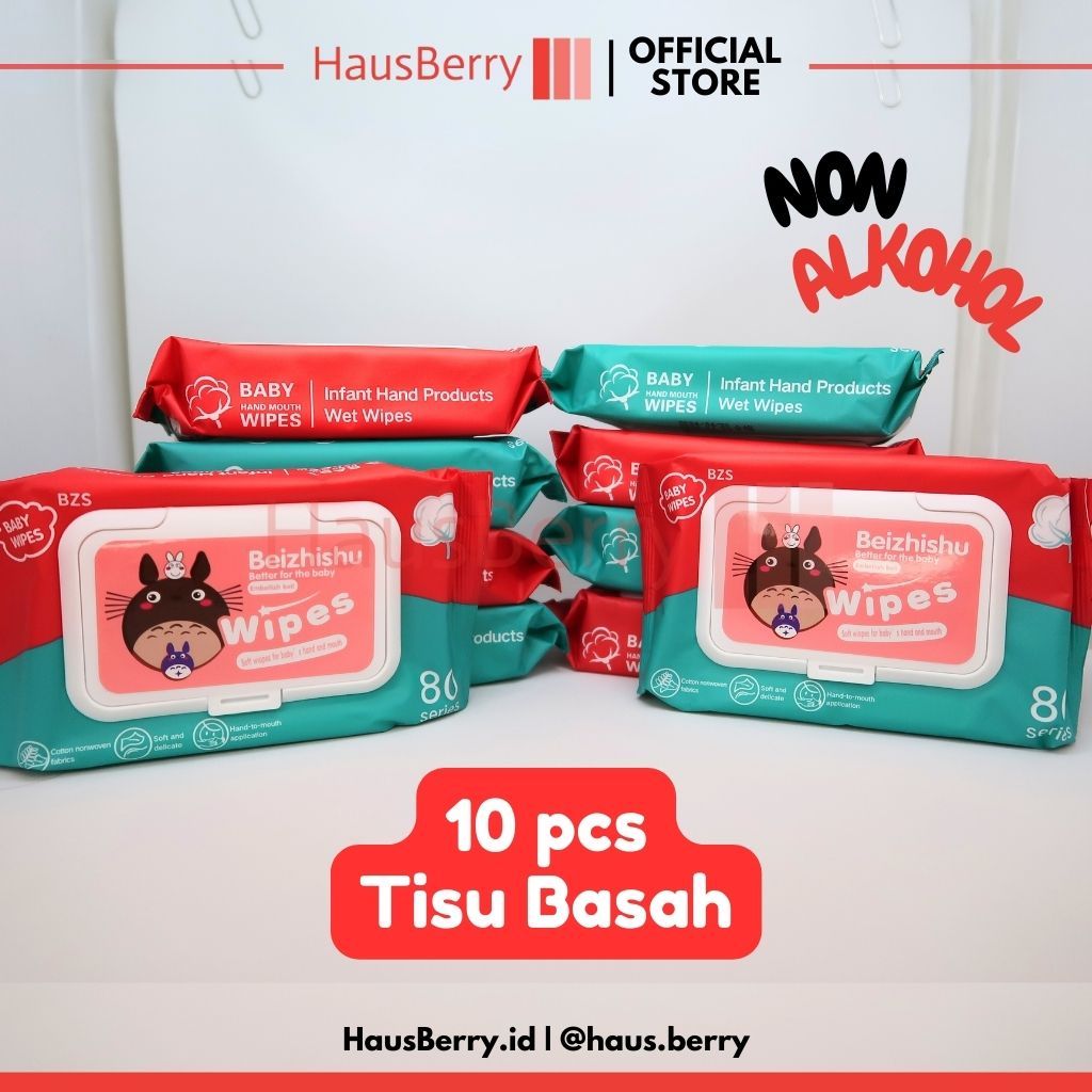 Jual 10 Pcs Tissue Basah / Tisu Basah / Wet Tissue Lembut & Non Alkohol ...