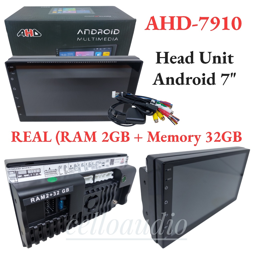 Jual Head Unit Double Din Android 7" AHD-7910 RAM 2GB + 32GB 7 Inch AHD ...